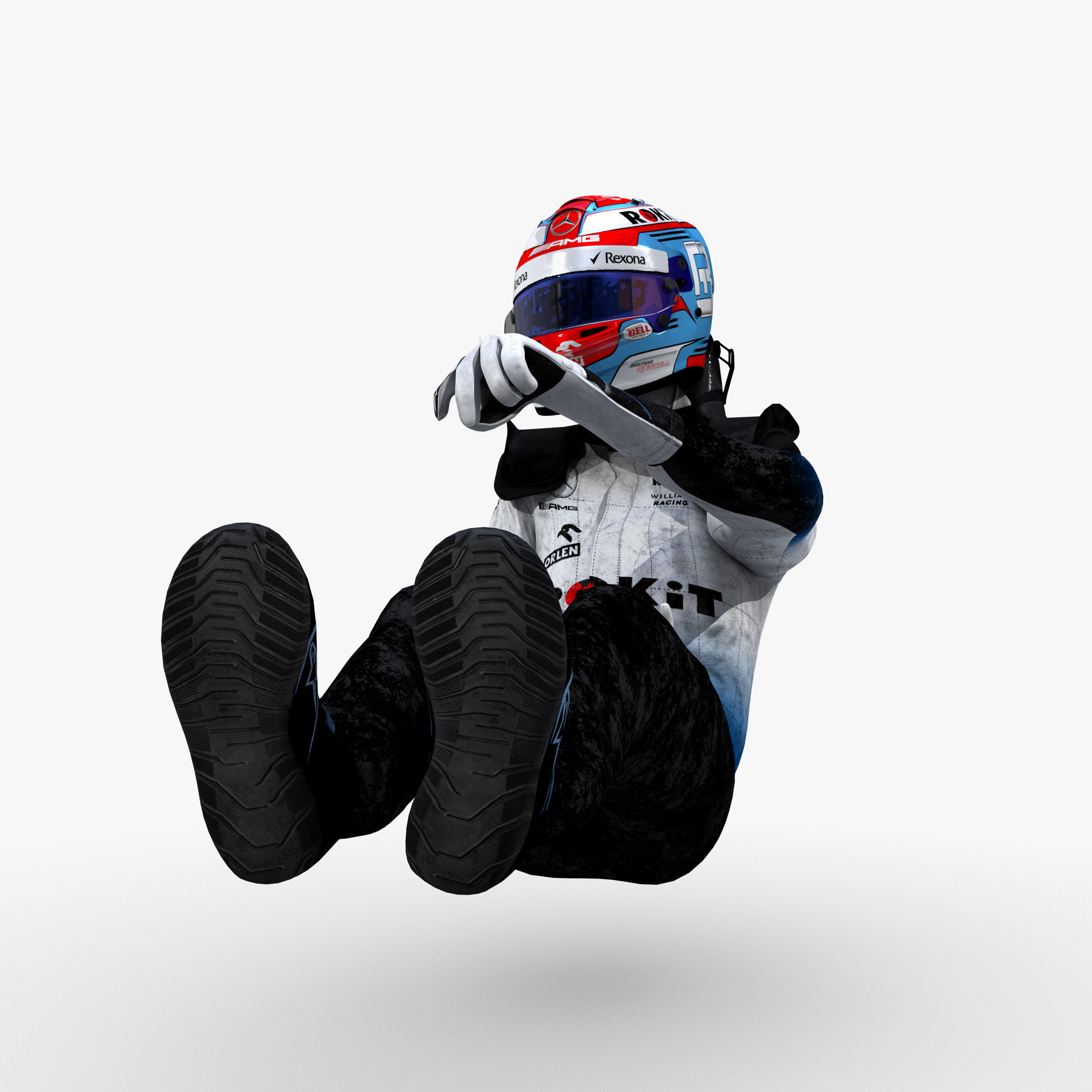 3D model George Russell 2019 VR / AR / low-poly rigged | CGTrader