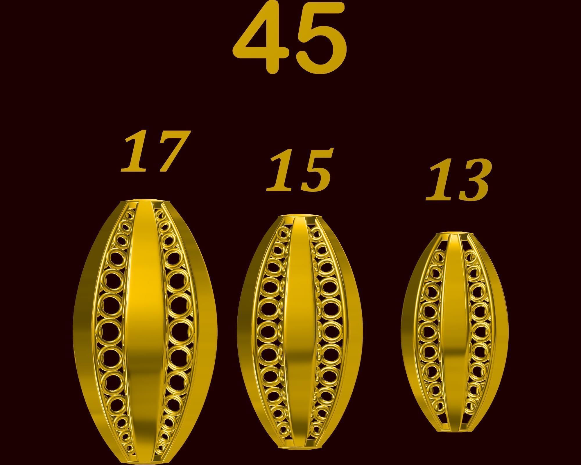 Para ball jewelery gold printable plain studded 45 3D model 3D ...