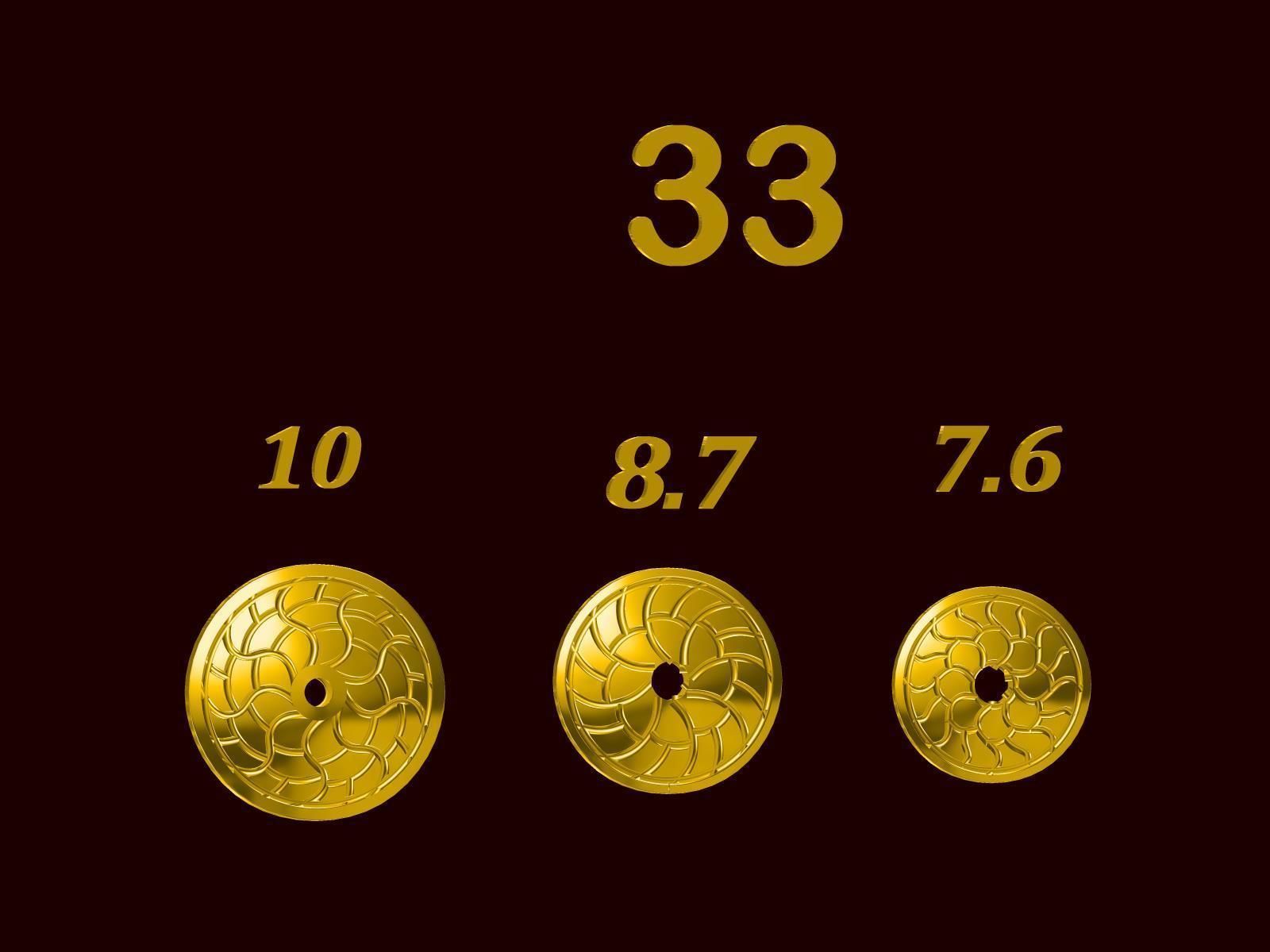 Para ball jewelery gold printable plain studded 33 3D model 3D ...