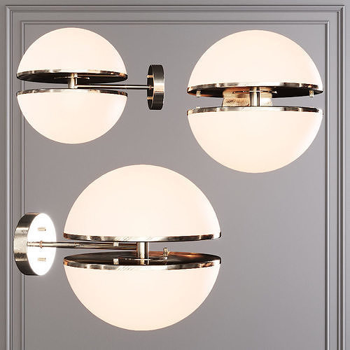 Restoration Hardware HEMISPHERE WALL LAMP SCONE Nickel 3D model | CGTrader