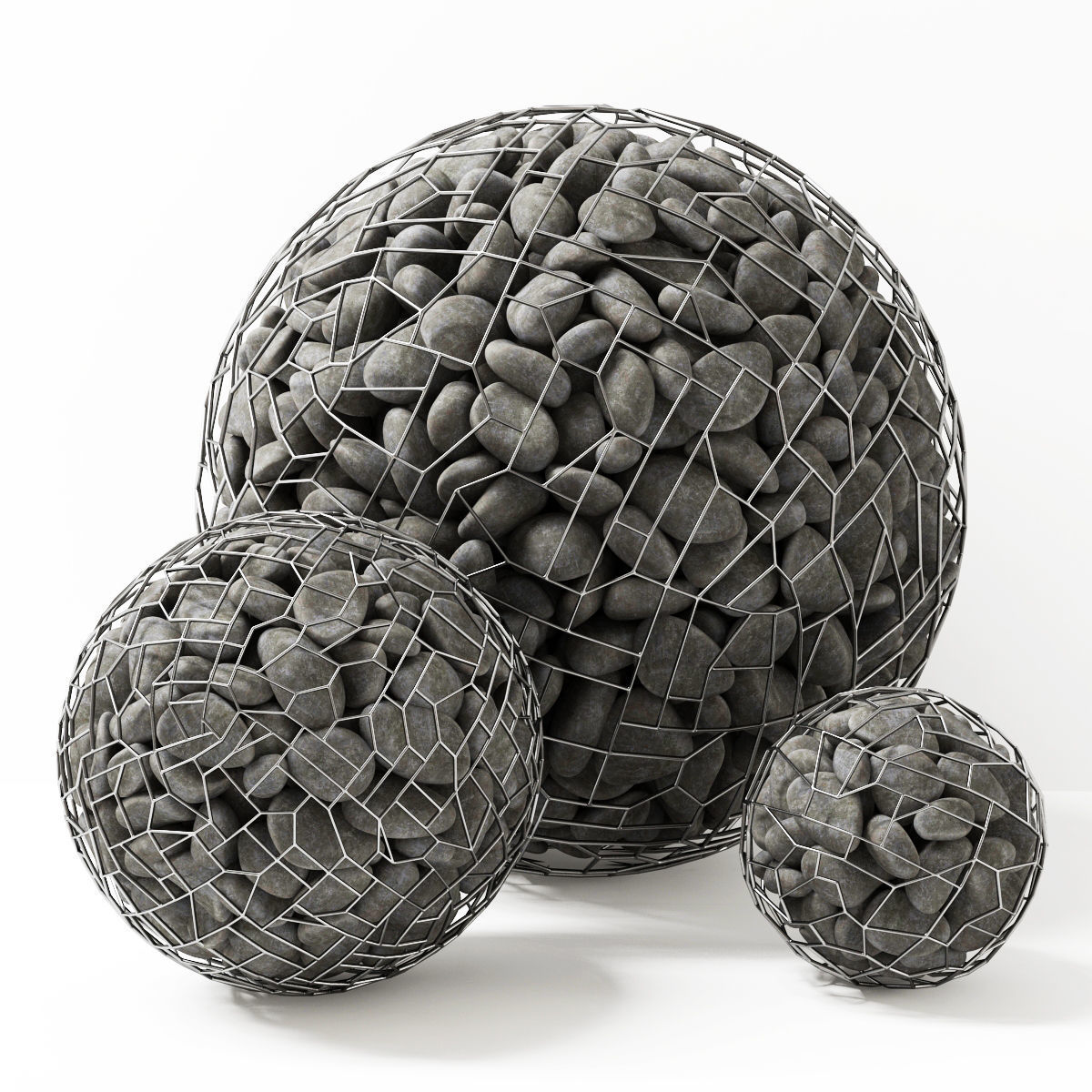 Gabion sphere pebble n5 3D model | CGTrader