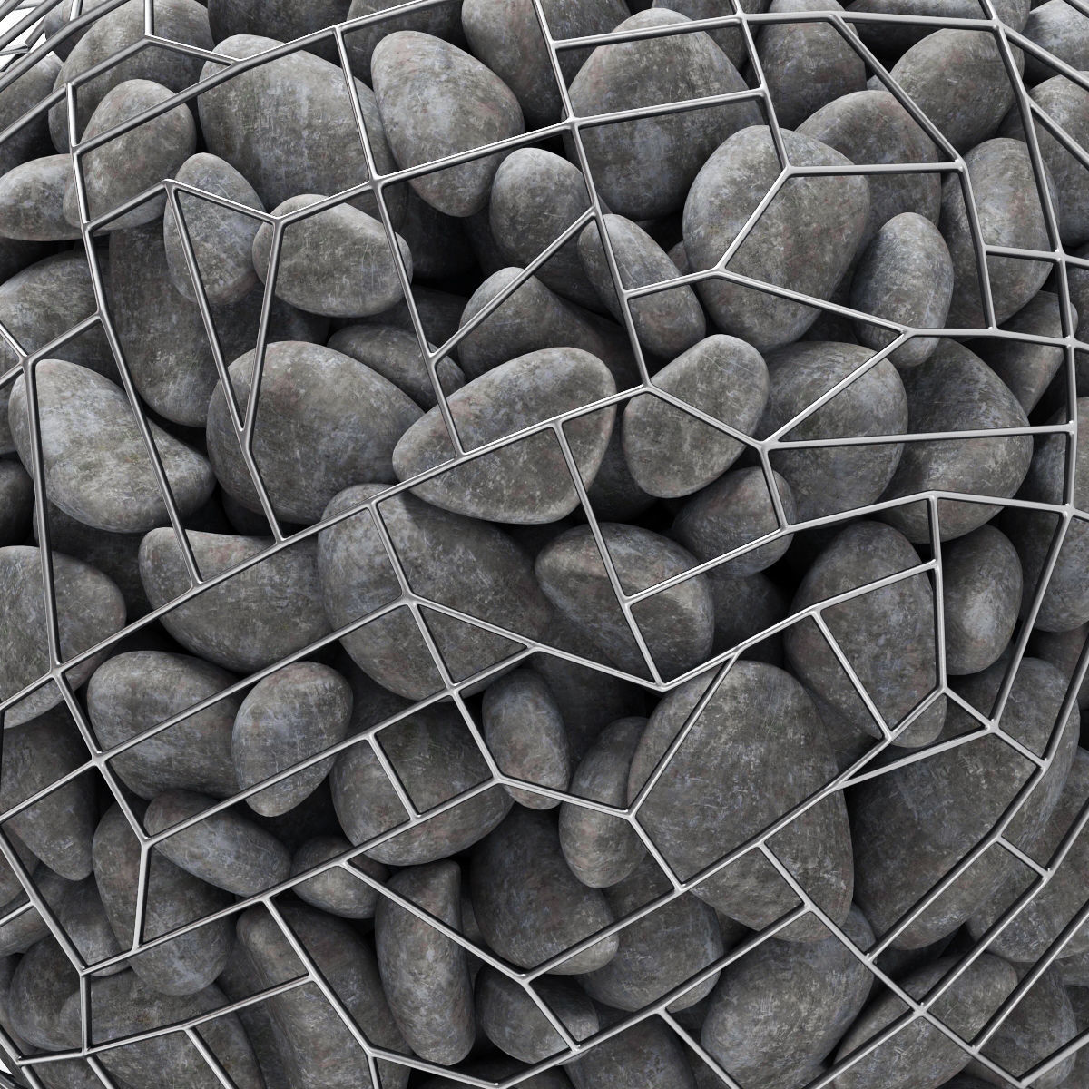 Gabion sphere pebble n5 3D model | CGTrader