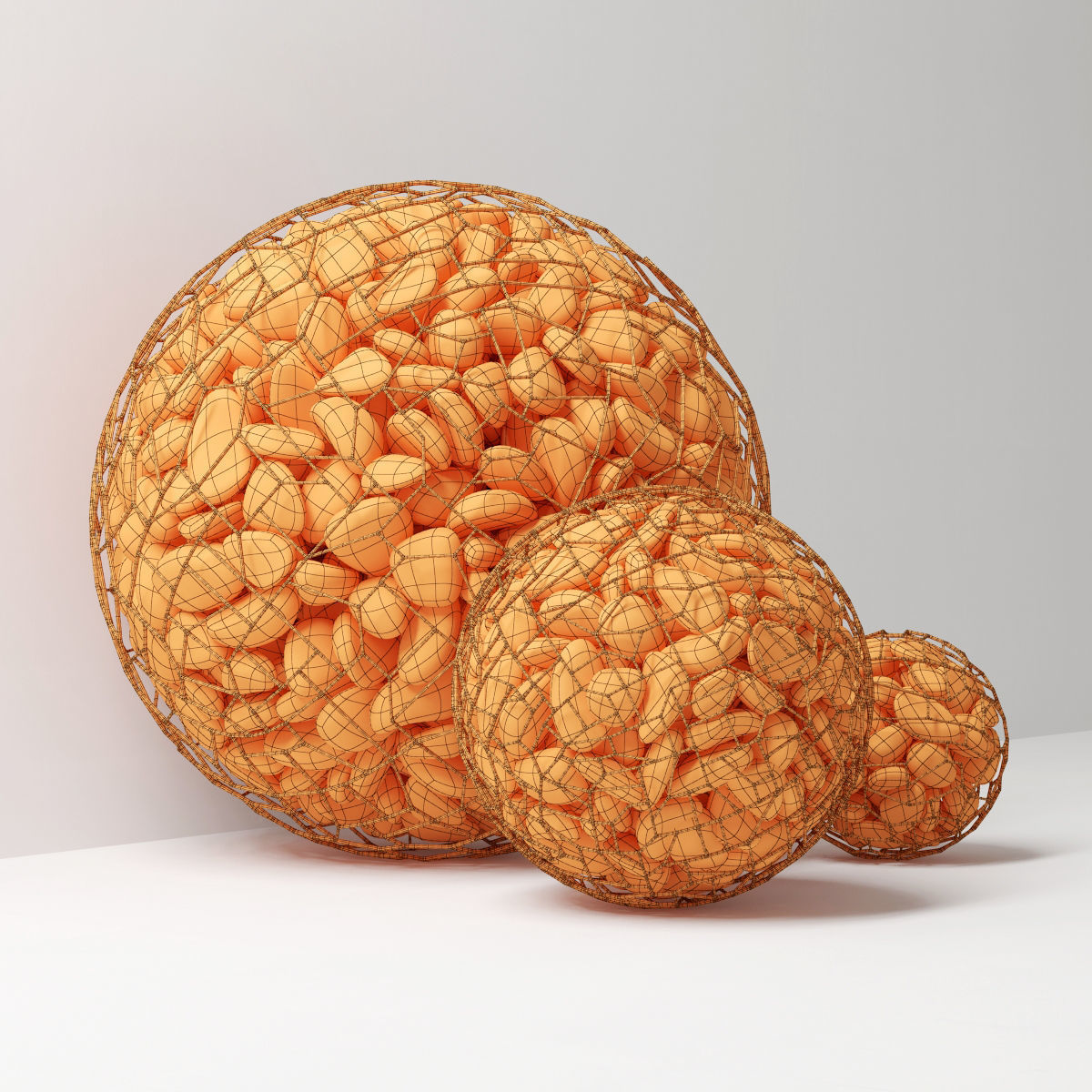 Gabion sphere pebble n5 3D model | CGTrader