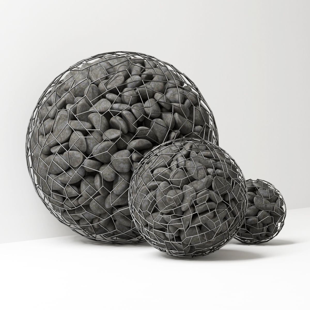 Gabion sphere pebble n5 3D model | CGTrader