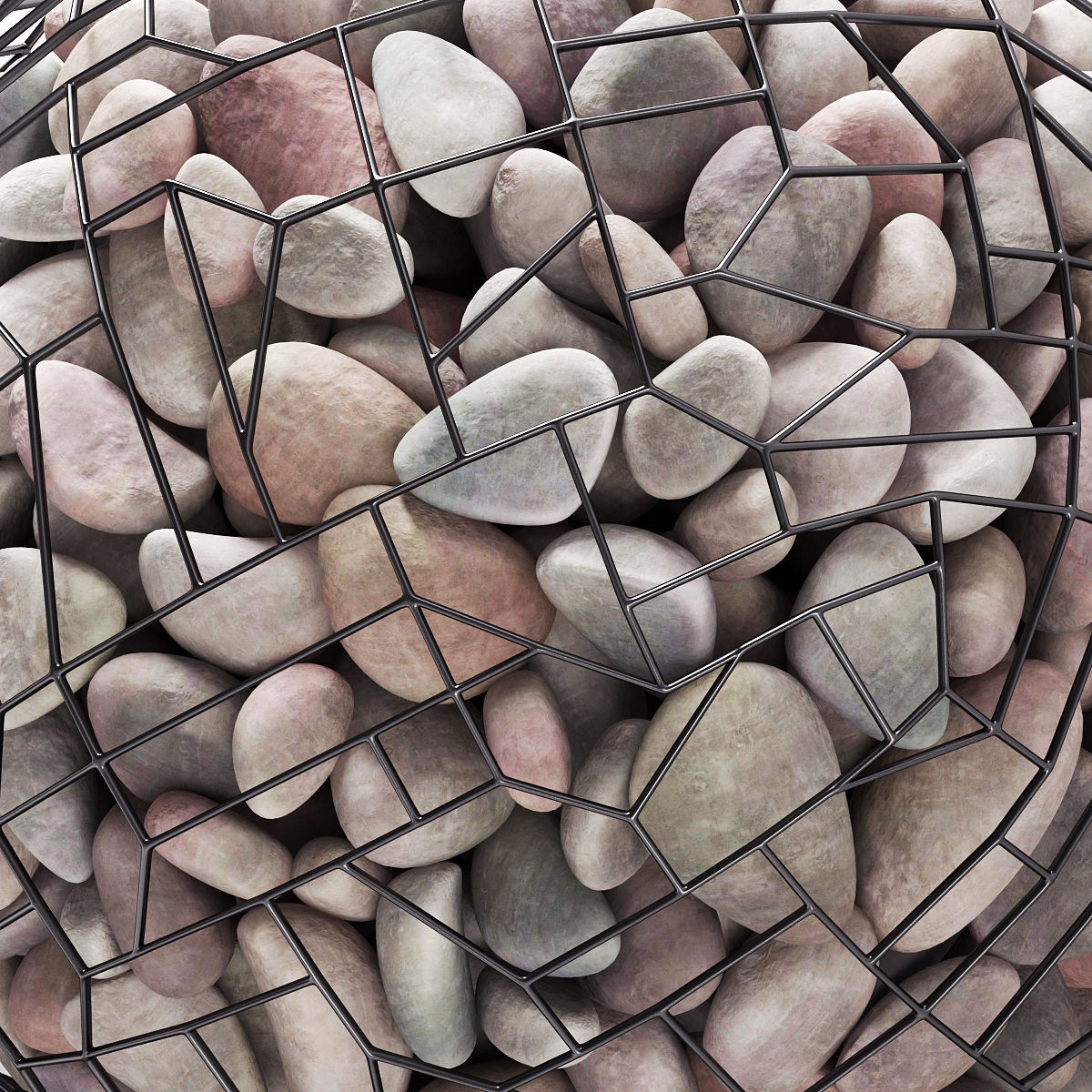Gabion sphere pebble n5 3D model | CGTrader