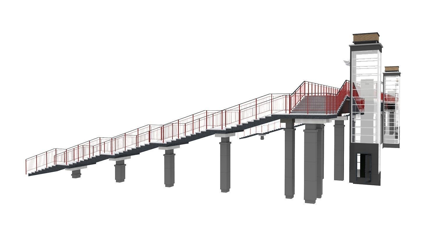 Pedestrian Bridge Walkway 3D model | CGTrader