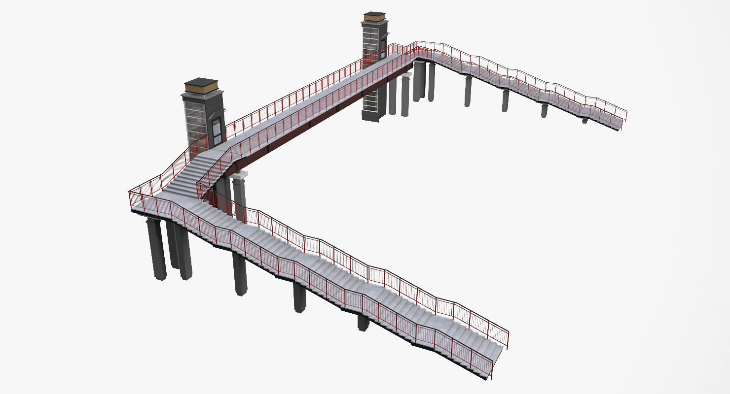 Pedestrian Bridge Walkway 3D model | CGTrader