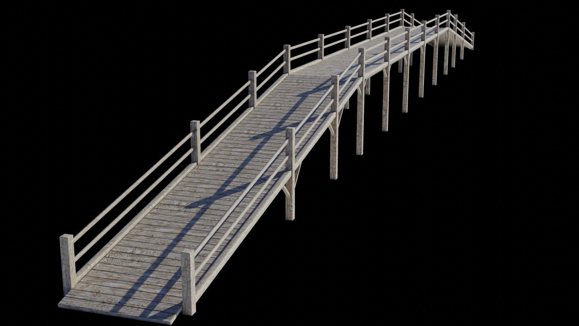 3D model Wood bridge adapted for your games Low-poly 3D model VR / AR ...