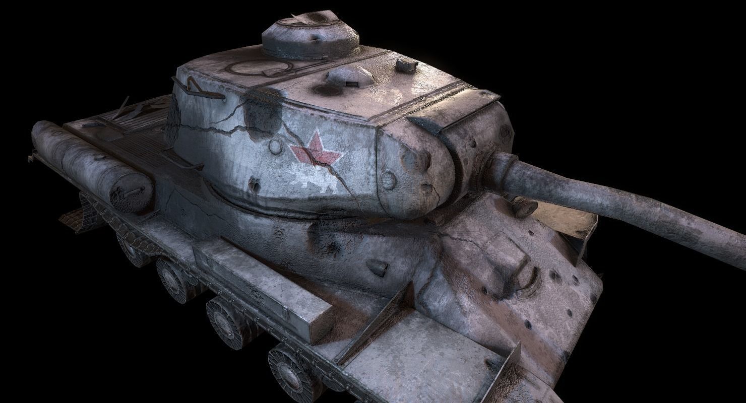 3D model IS2-2 Soviet PBR Unity Game Ready tank model VR / AR / low ...