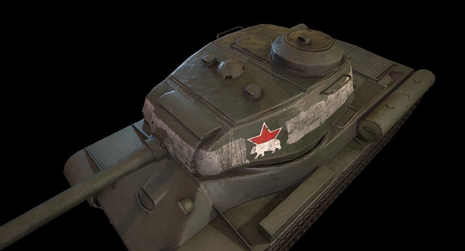 3D model IS2-2 Soviet PBR Unity Game Ready tank model VR / AR / low ...