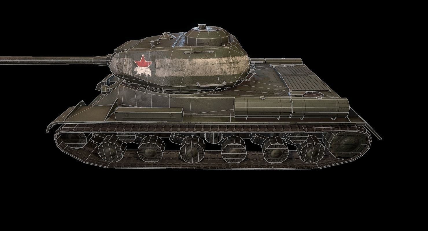 3D model IS2-2 Soviet PBR Unity Game Ready tank model VR / AR / low ...