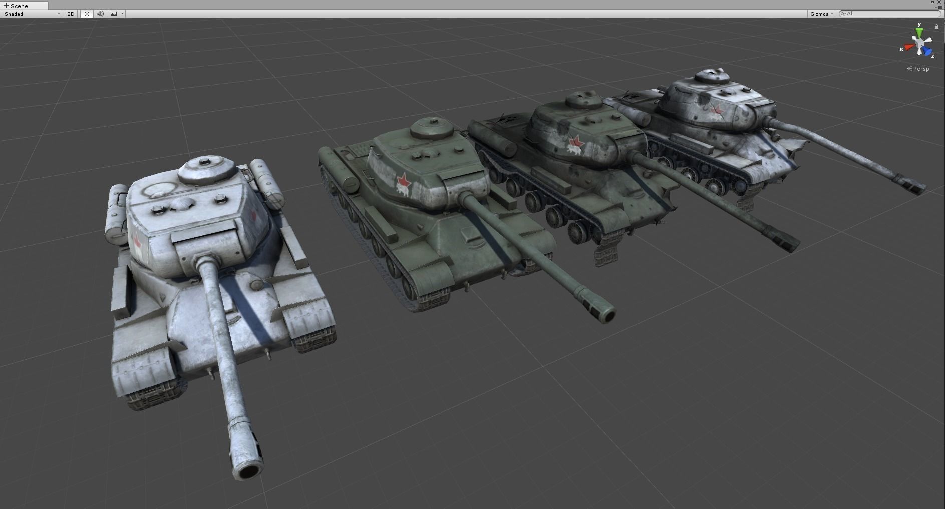 3D model IS2-2 Soviet PBR Unity Game Ready tank model VR / AR / low ...