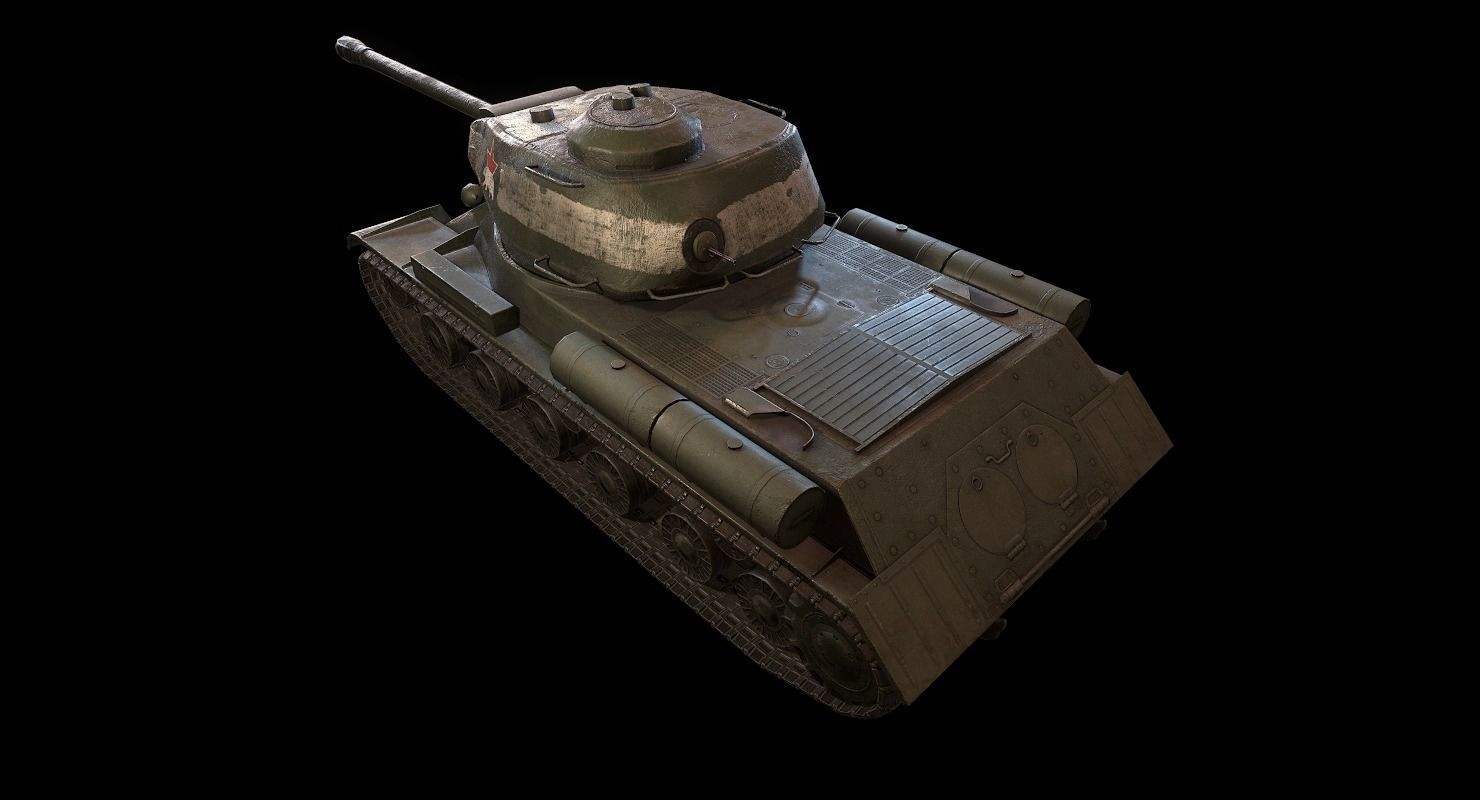 3D model IS2-2 Soviet PBR Unity Game Ready tank model VR / AR / low ...