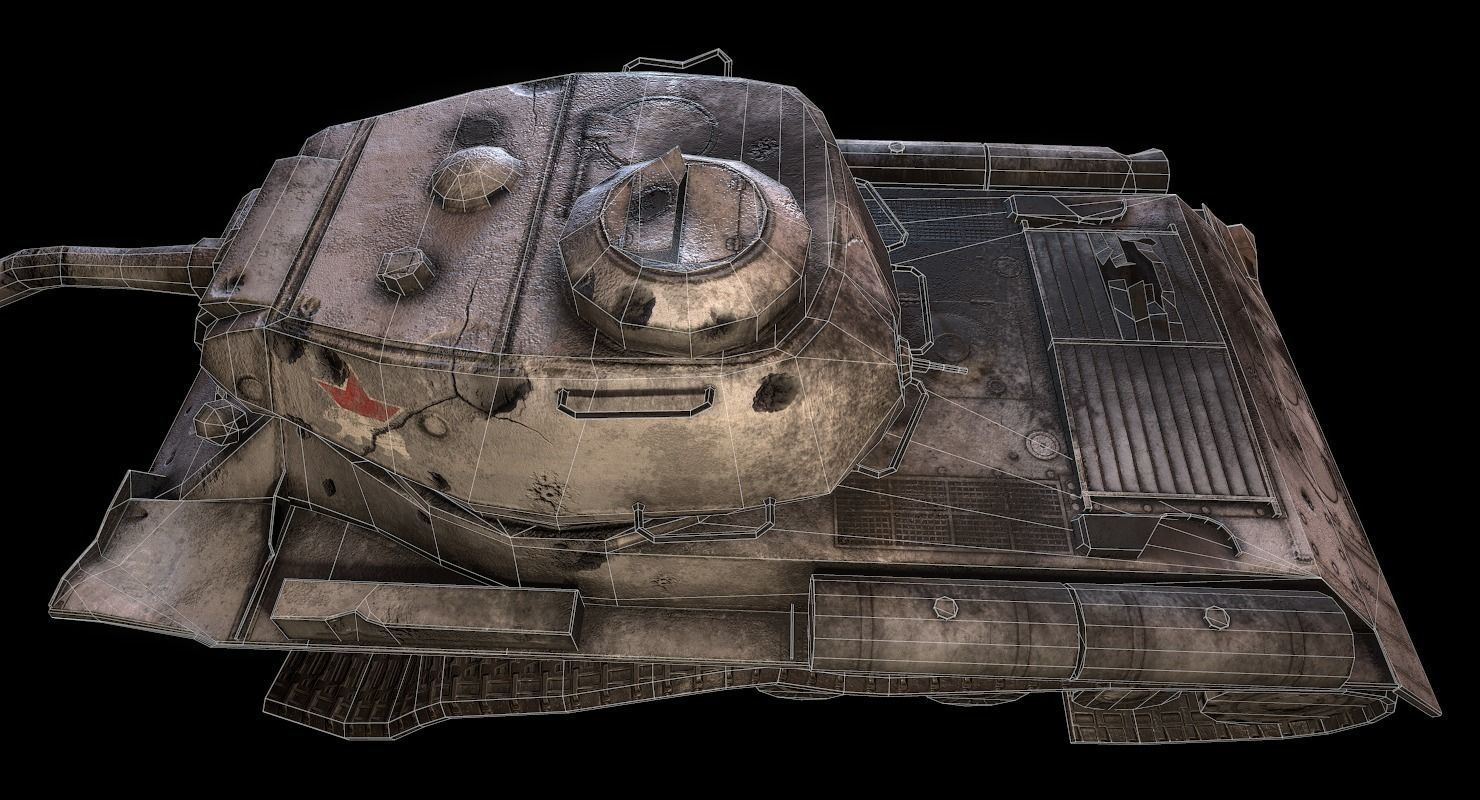 3D model IS2-2 Soviet PBR Unity Game Ready tank model VR / AR / low ...