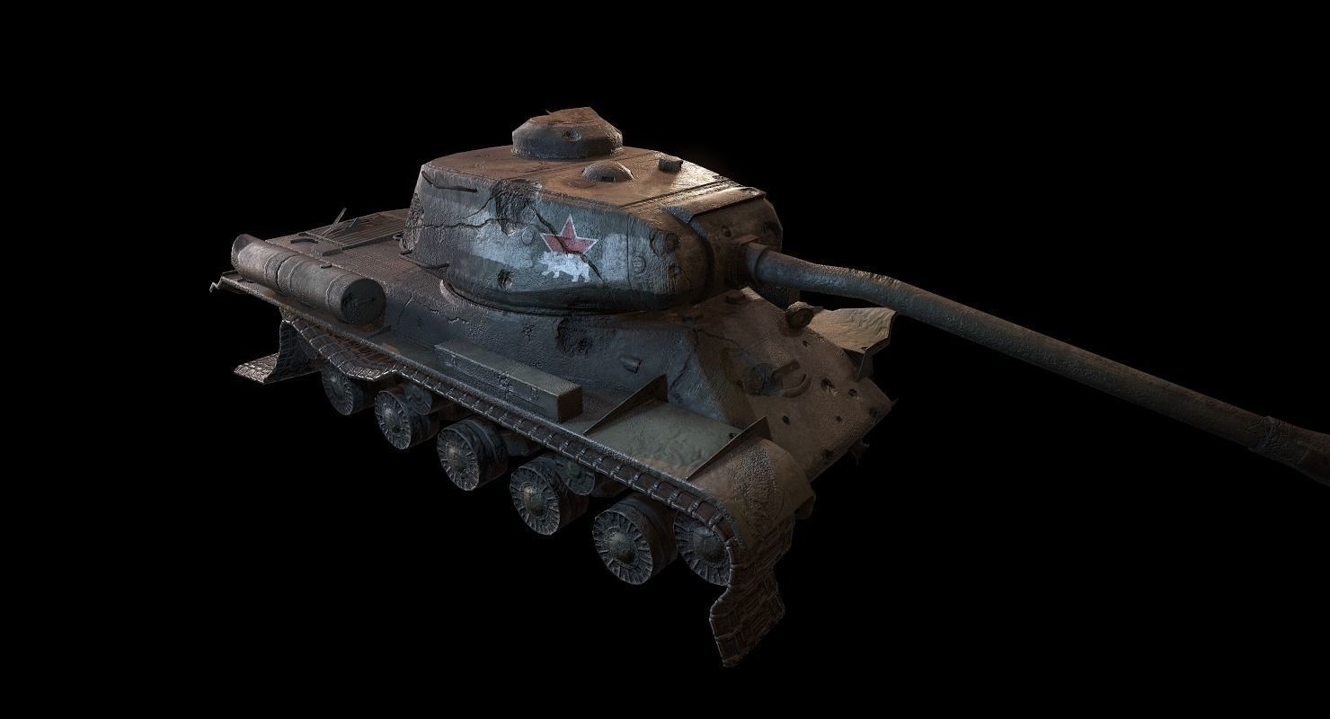 3D model IS2-2 Soviet PBR Unity Game Ready tank model VR / AR / low ...