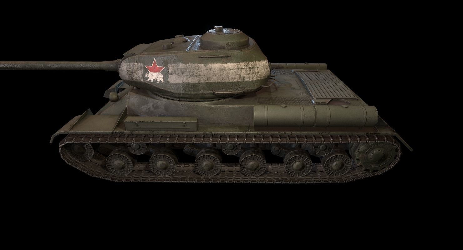3D model IS2-2 Soviet PBR Unity Game Ready tank model VR / AR / low ...