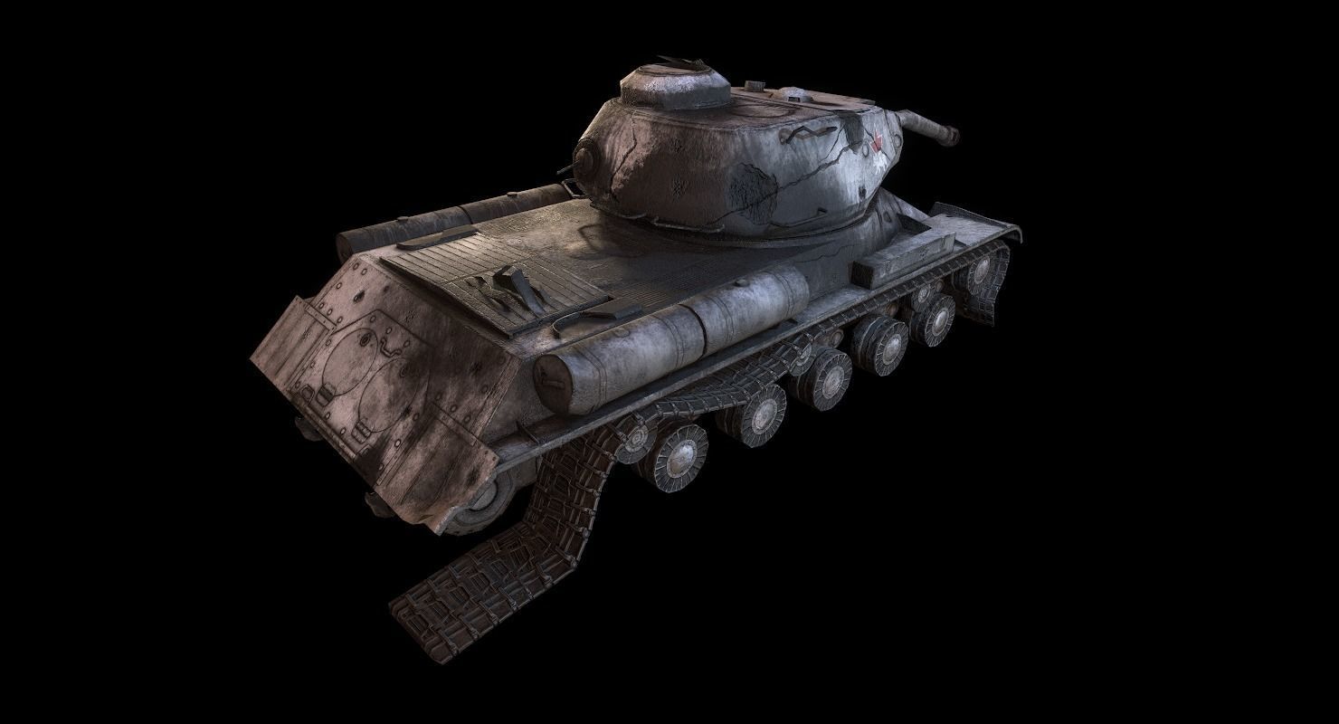 3D model IS2-2 Soviet PBR Unity Game Ready tank model VR / AR / low ...