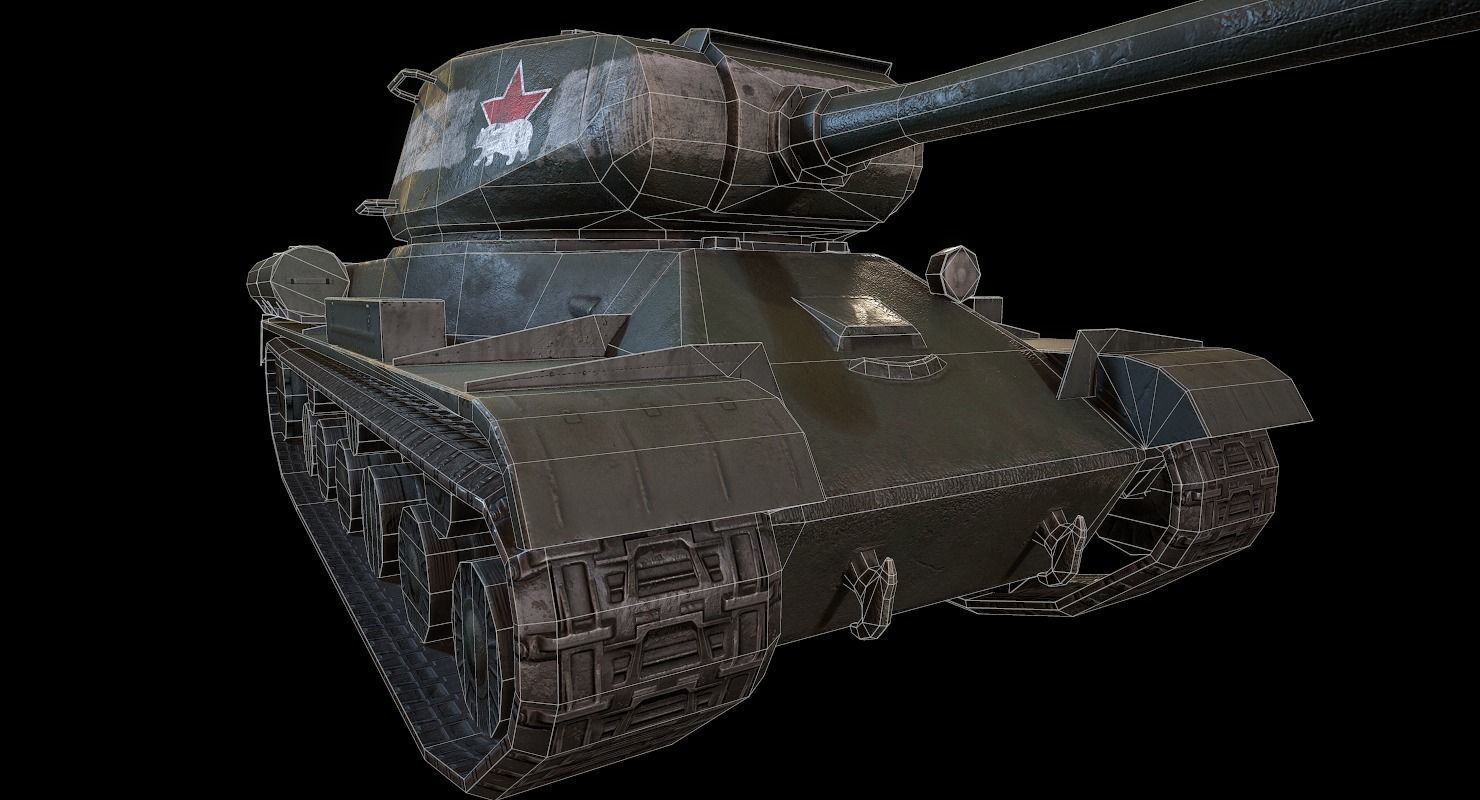 3D model IS2-2 Soviet PBR Unity Game Ready tank model VR / AR / low ...