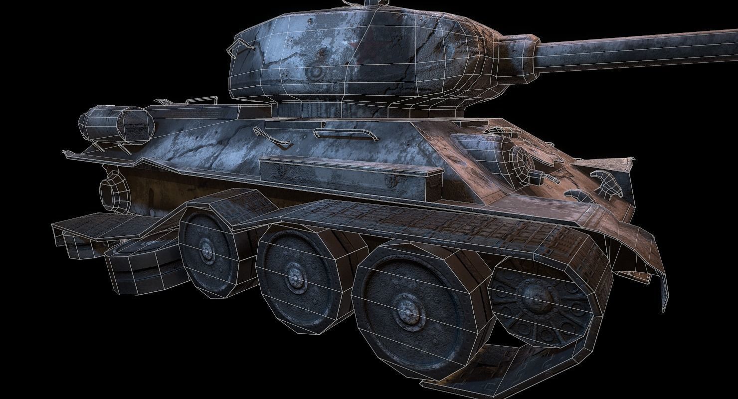 3D model IS2-2 Soviet PBR Unity Game Ready tank model VR / AR / low ...