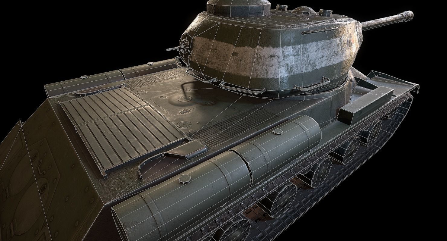 3D model IS2-2 Soviet PBR Unity Game Ready tank model VR / AR / low ...