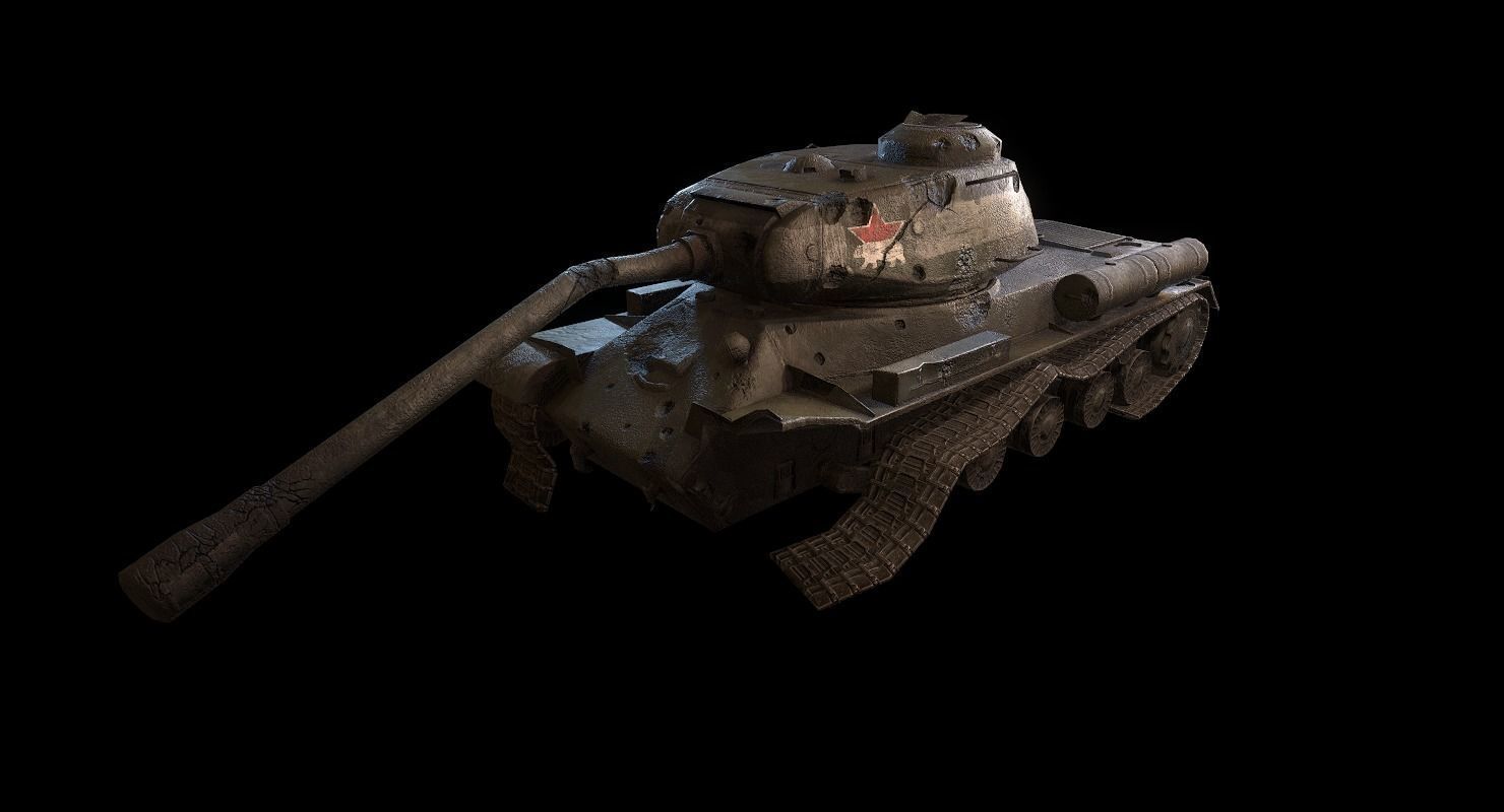 3D model IS2-2 Soviet PBR Unity Game Ready tank model VR / AR / low ...