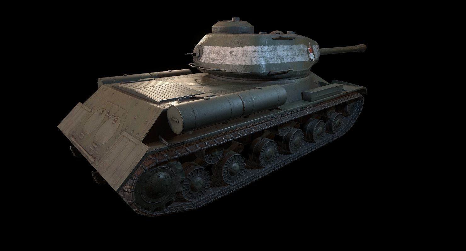 3D model IS2-2 Soviet PBR Unity Game Ready tank model VR / AR / low ...