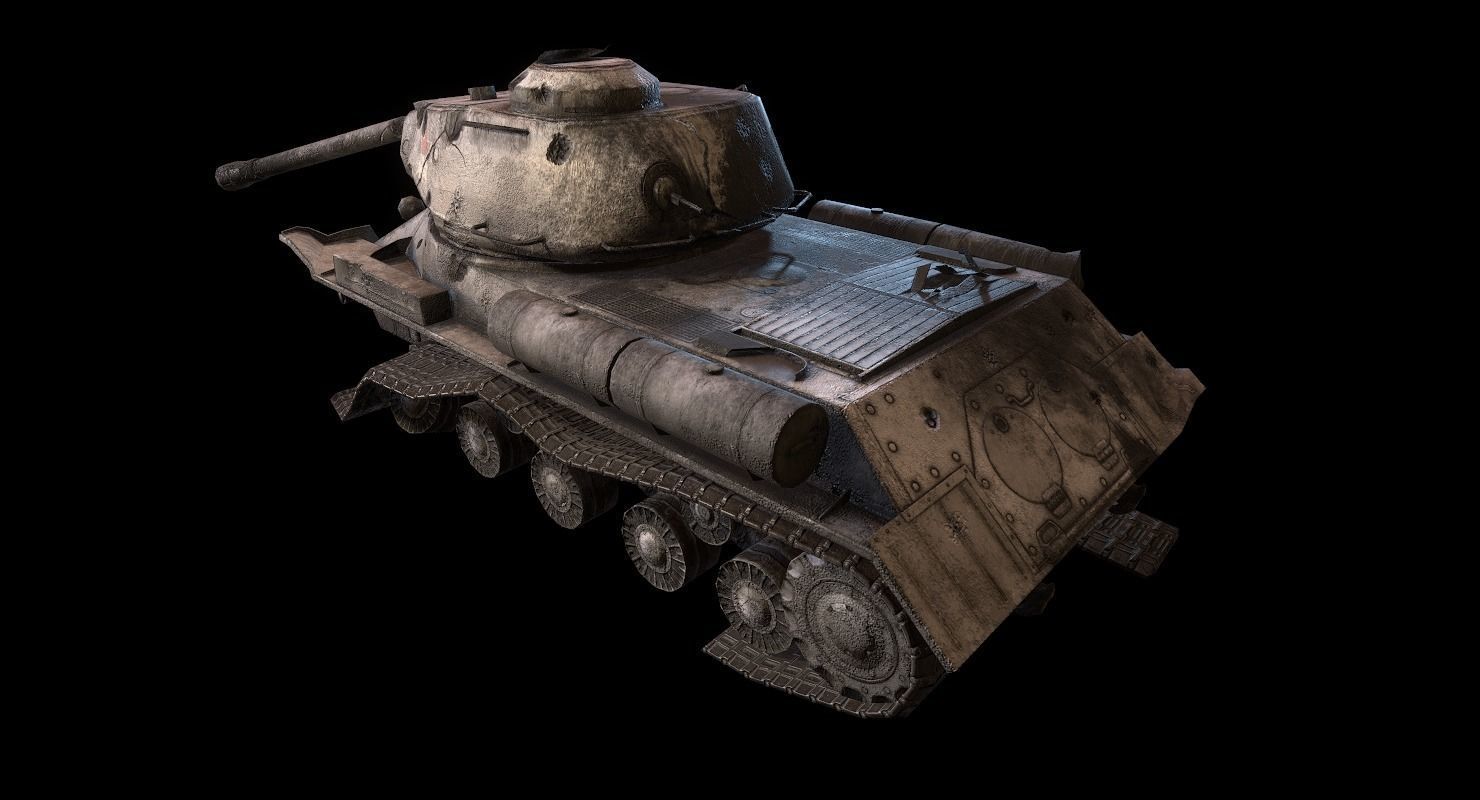 3D model IS2-2 Soviet PBR Unity Game Ready tank model VR / AR / low ...