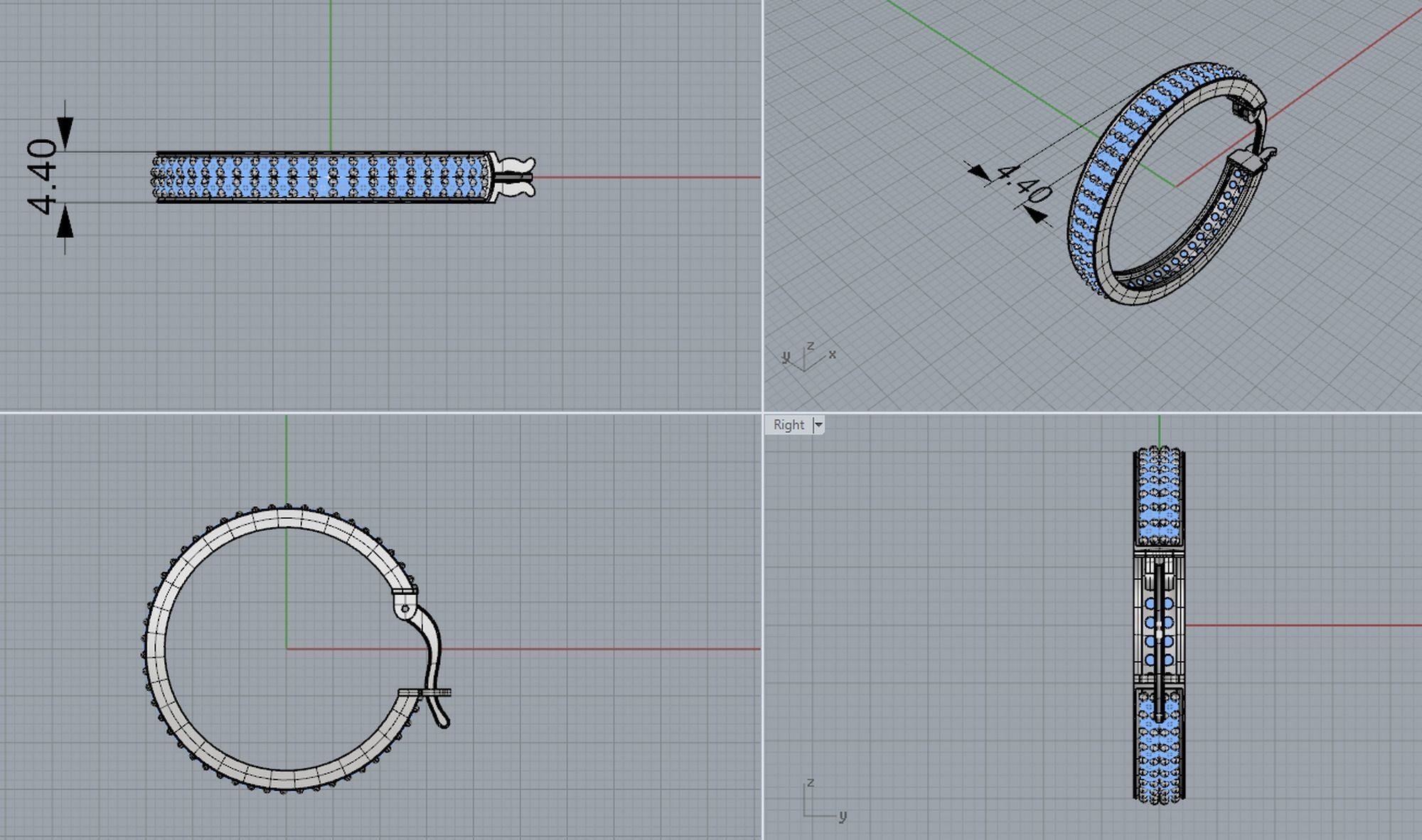 round jewelry earrings ring 3D model 3D printable | CGTrader
