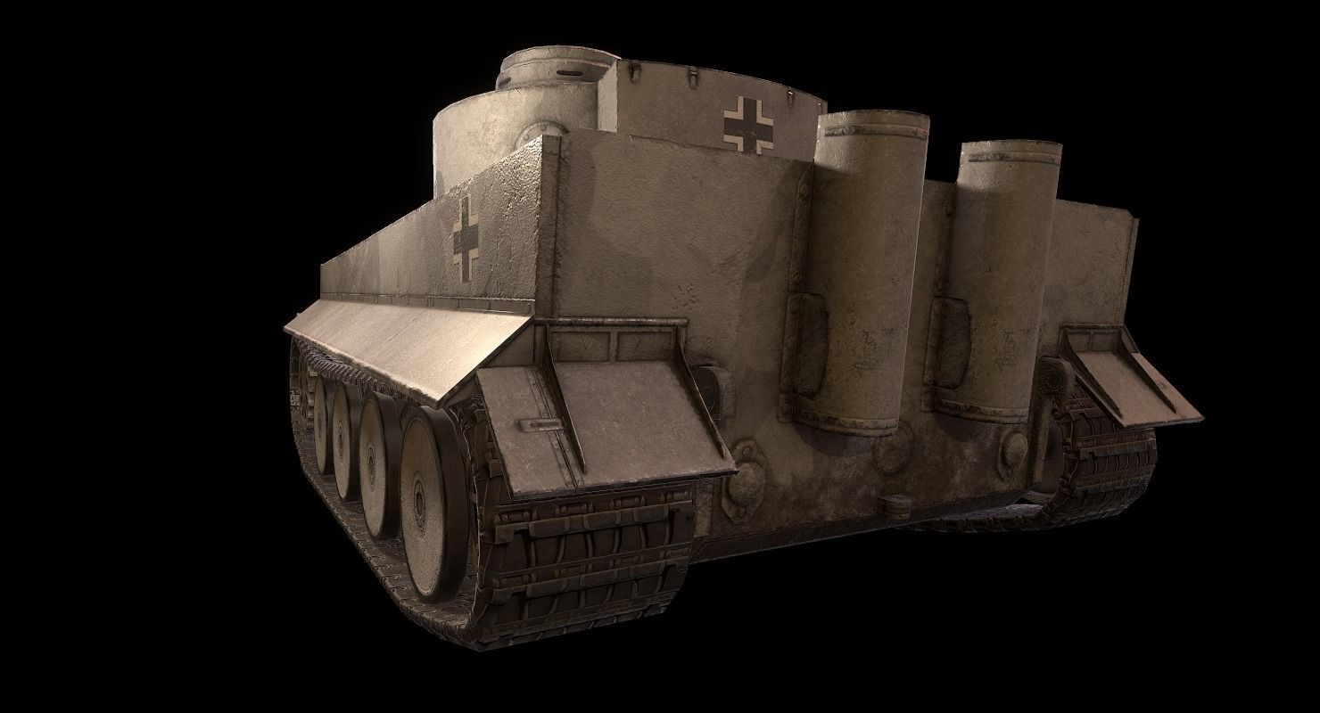 3D model Tiger Germany PBR Unity Game Ready tank model VR / AR / low ...