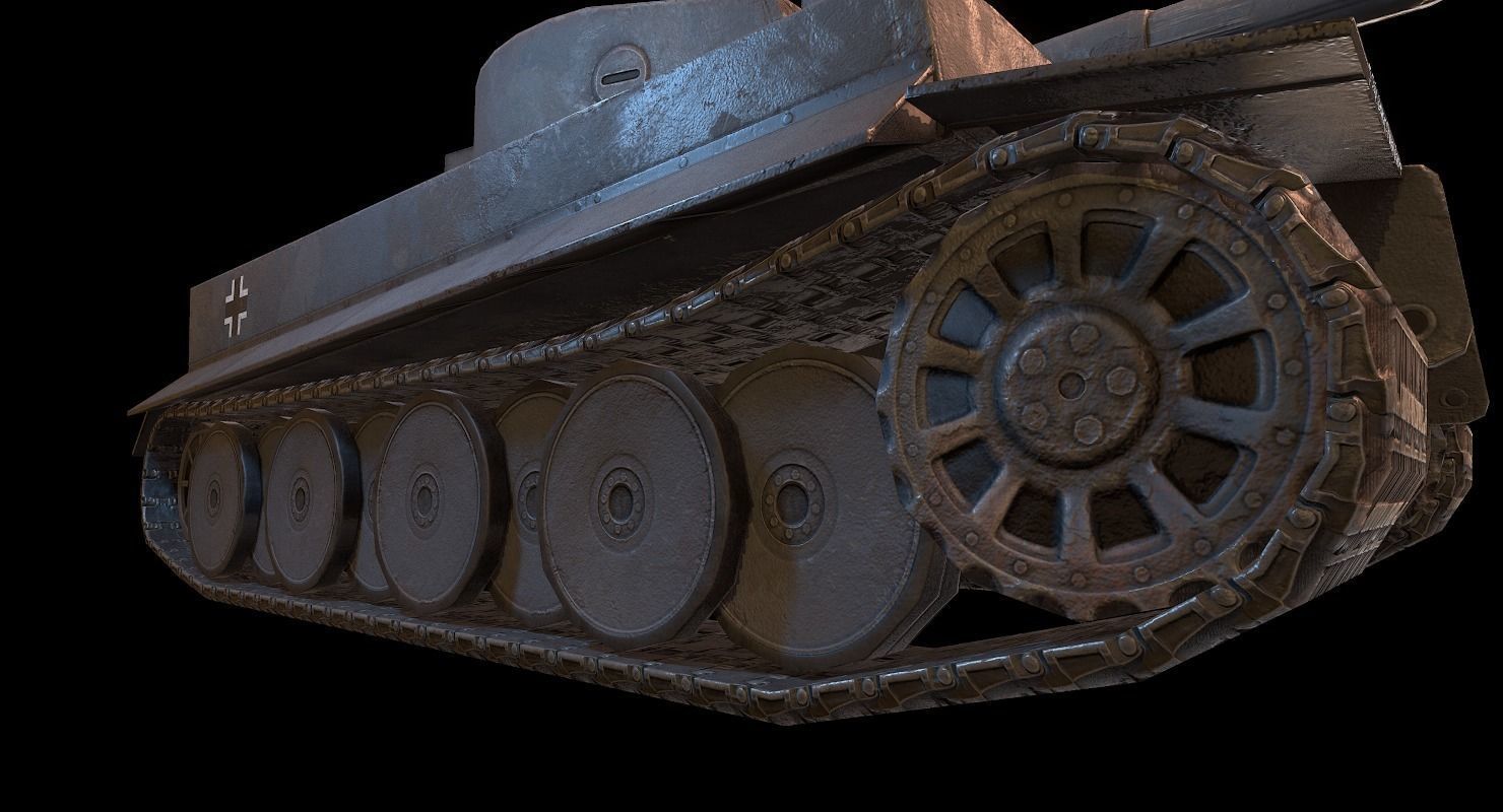 3D model Tiger Germany PBR Unity Game Ready tank model VR / AR / low ...