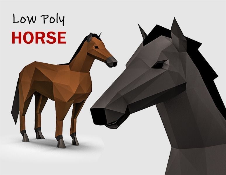 3D model Low Poly Horse VR / AR / low-poly rigged animated | CGTrader