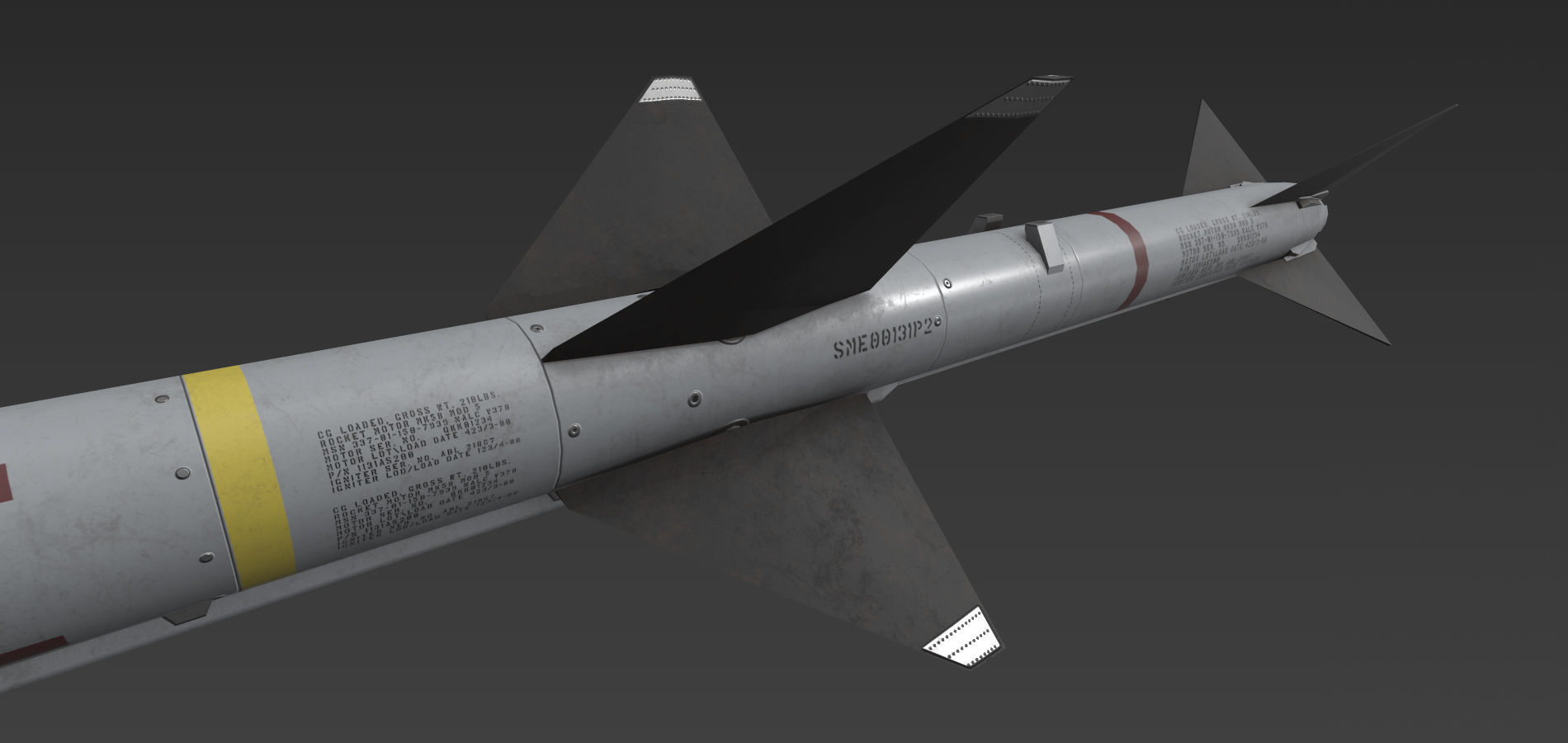 3D model AIM 7 missile VR / AR / low-poly | CGTrader