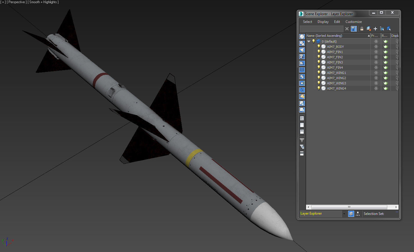 3D model AIM 7 missile VR / AR / low-poly | CGTrader