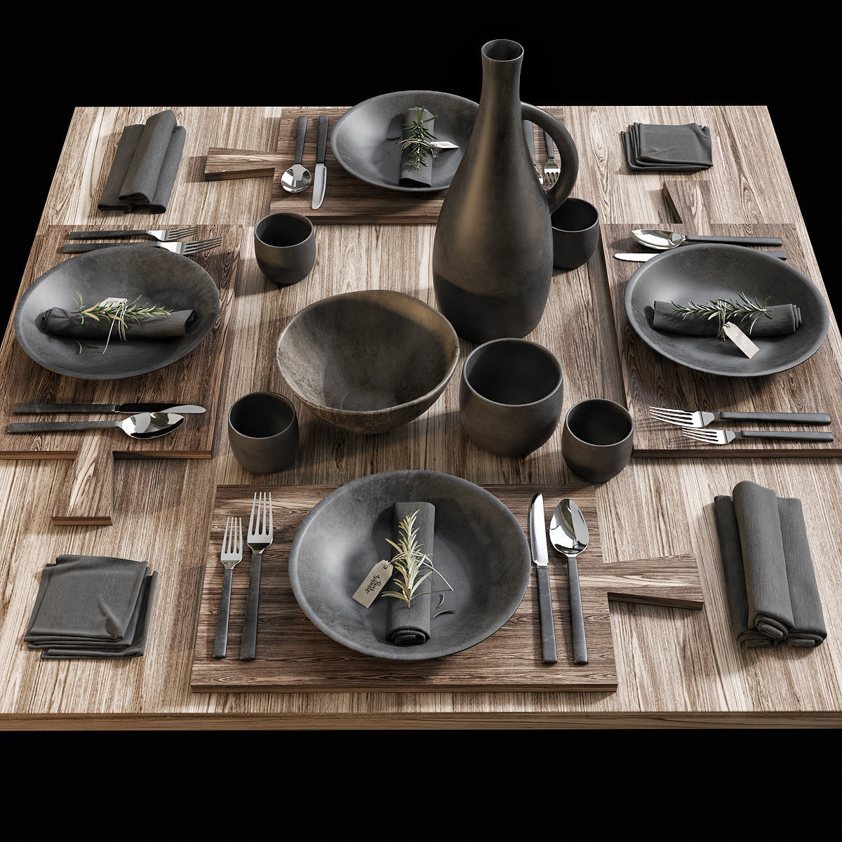 Table setting 15 3D model | CGTrader