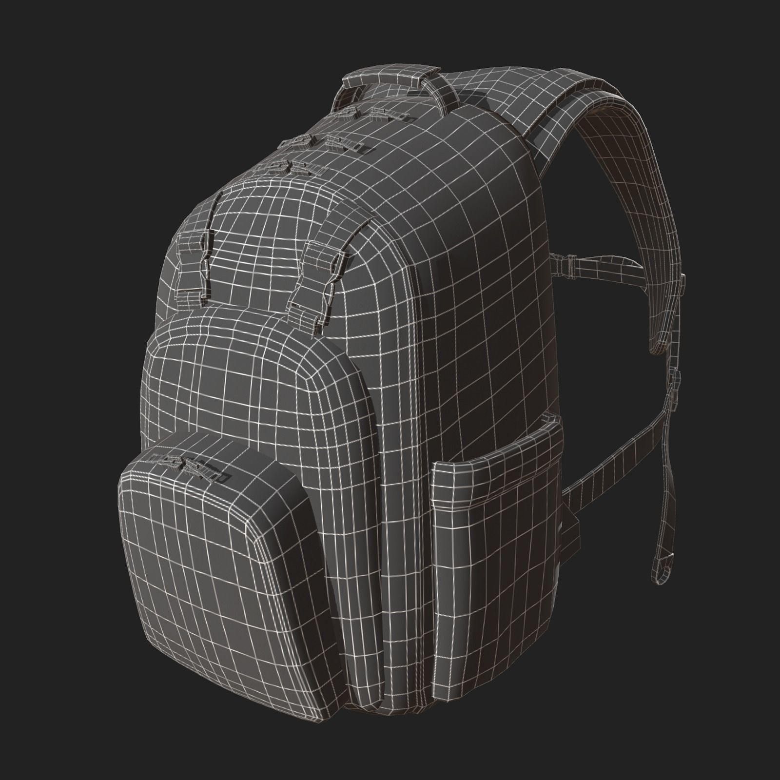 3D model Backpack military combat soldier human camping VR / AR / low ...