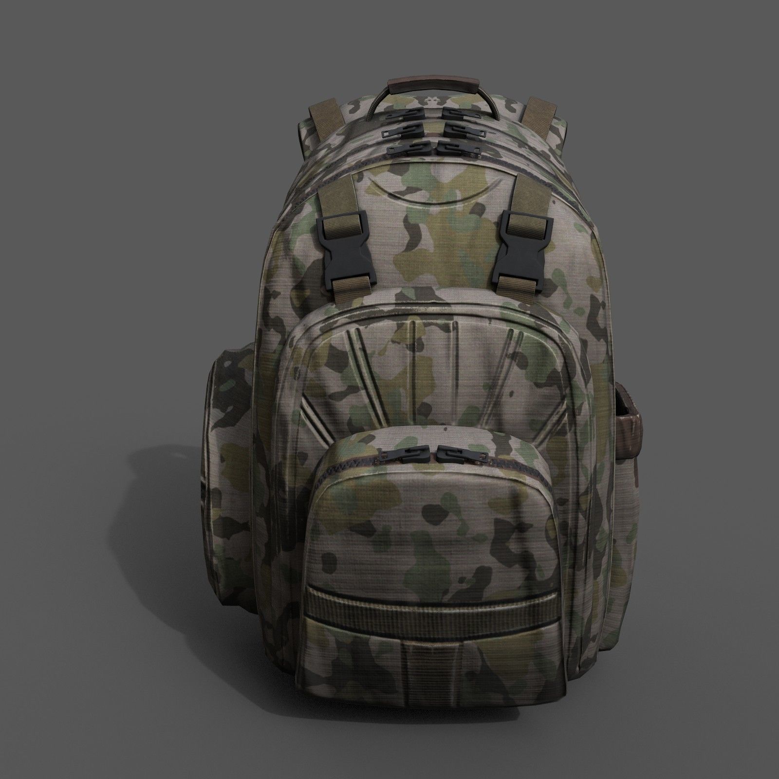 3D model Backpack military combat soldier human camping VR / AR / low ...