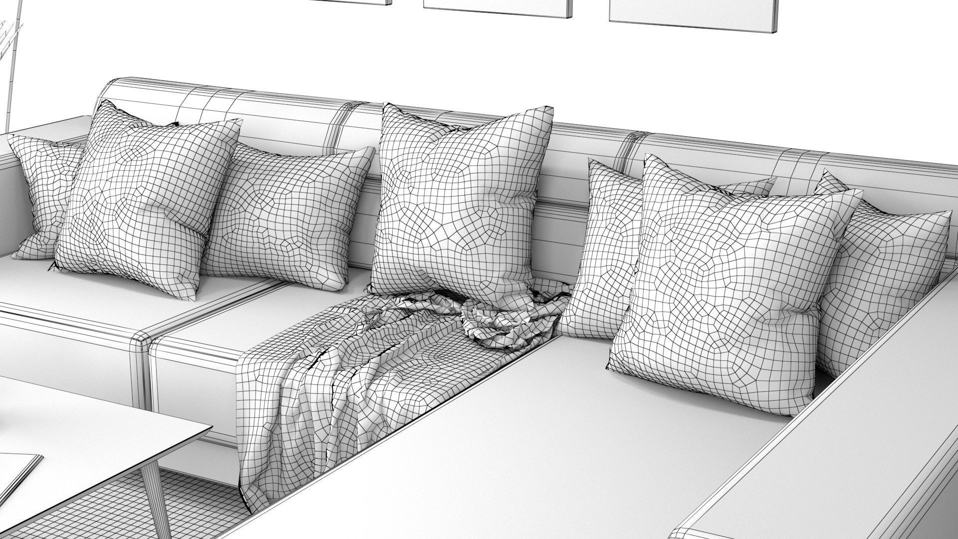3D model Living B - Blue Neutral VR / AR / low-poly | CGTrader