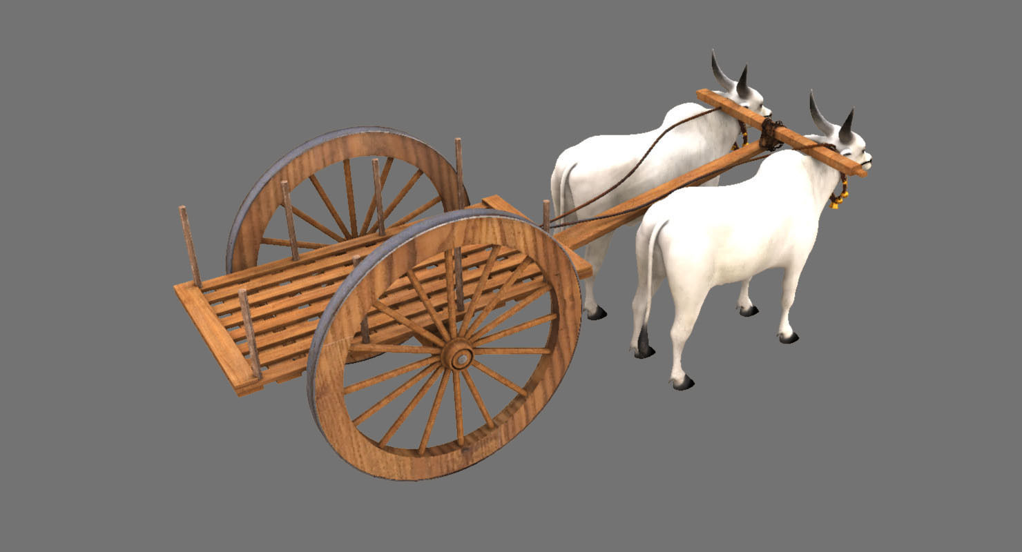 Bullock cart 3d model 3D model | CGTrader