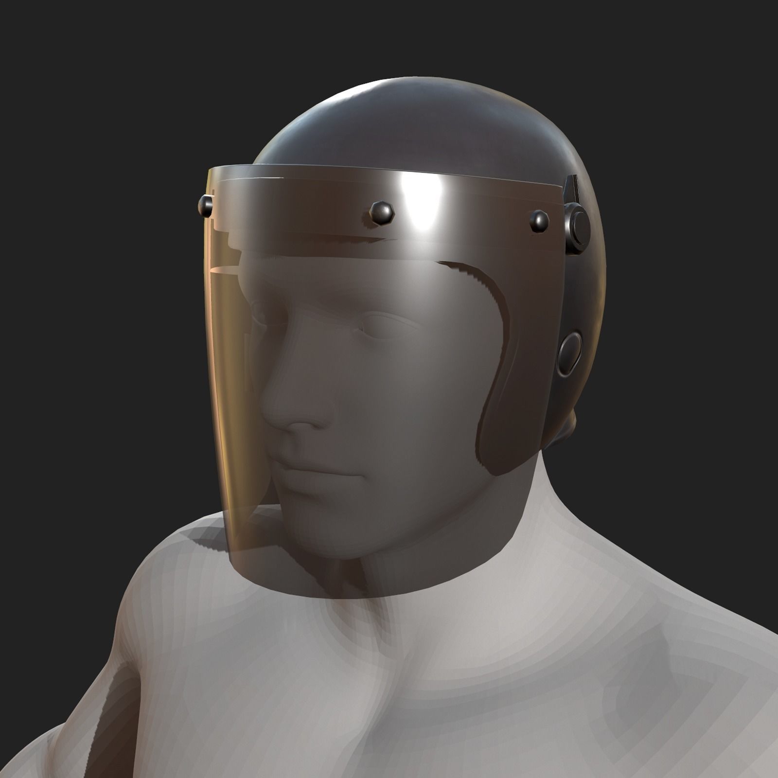 3D model Helmet scifi police mask military combat soldier VR / AR / low ...