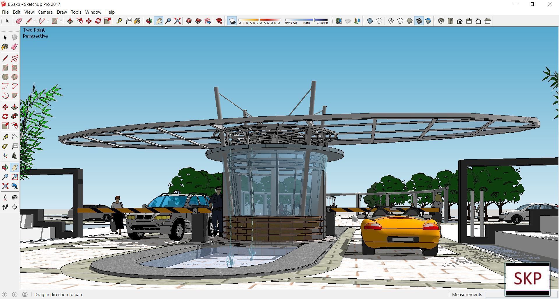 3D model Sketchup Entrance gate B6 | CGTrader