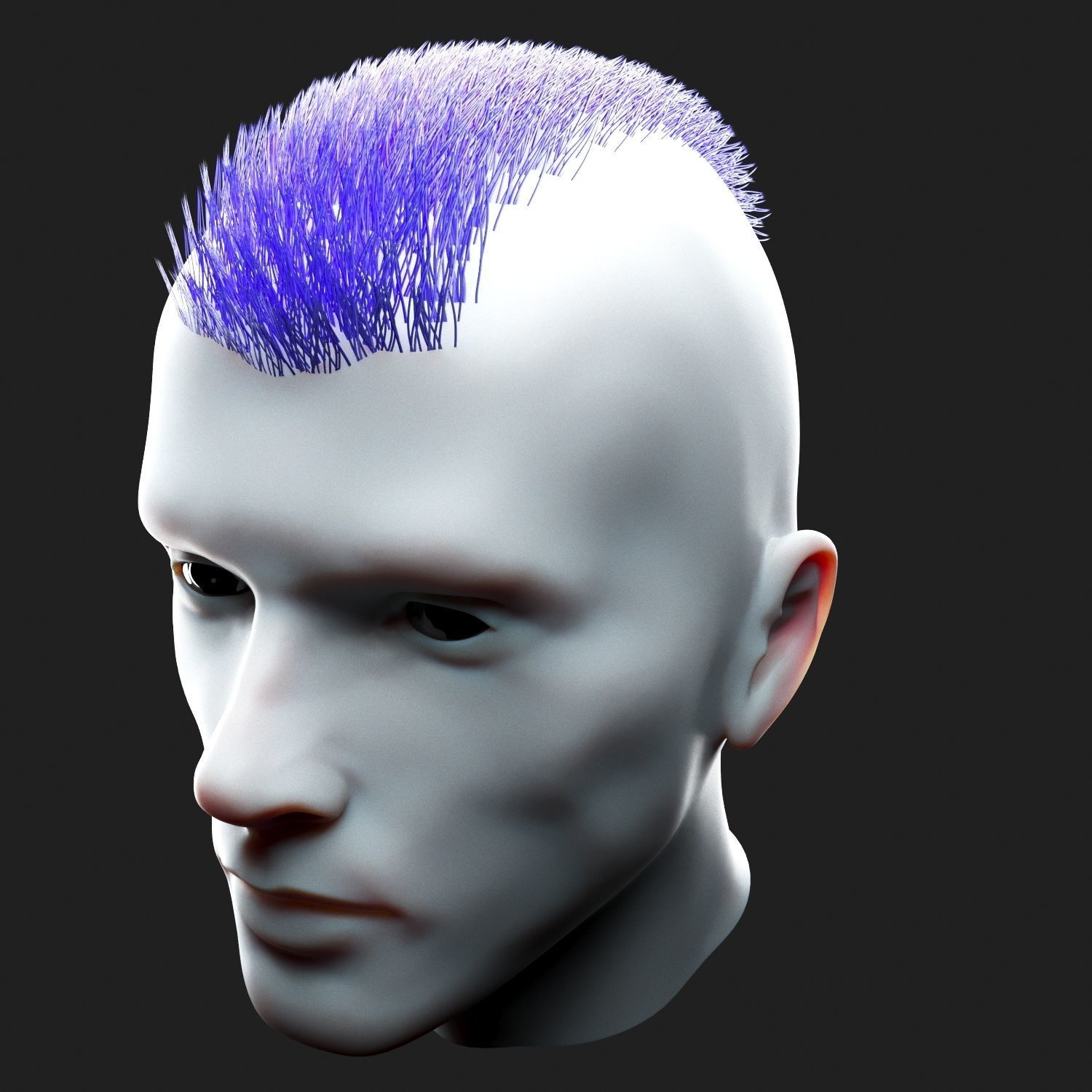 3D model Punk Hairstyle Low Poly 1 VR / AR / low-poly | CGTrader