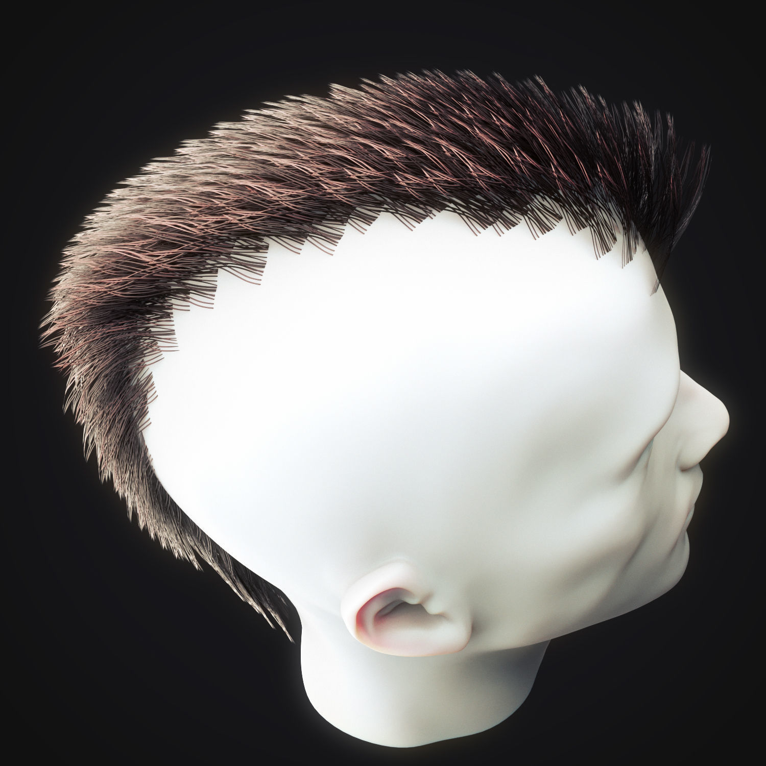 3D model Punk Hairstyle Low Poly 2 VR / AR / low-poly | CGTrader