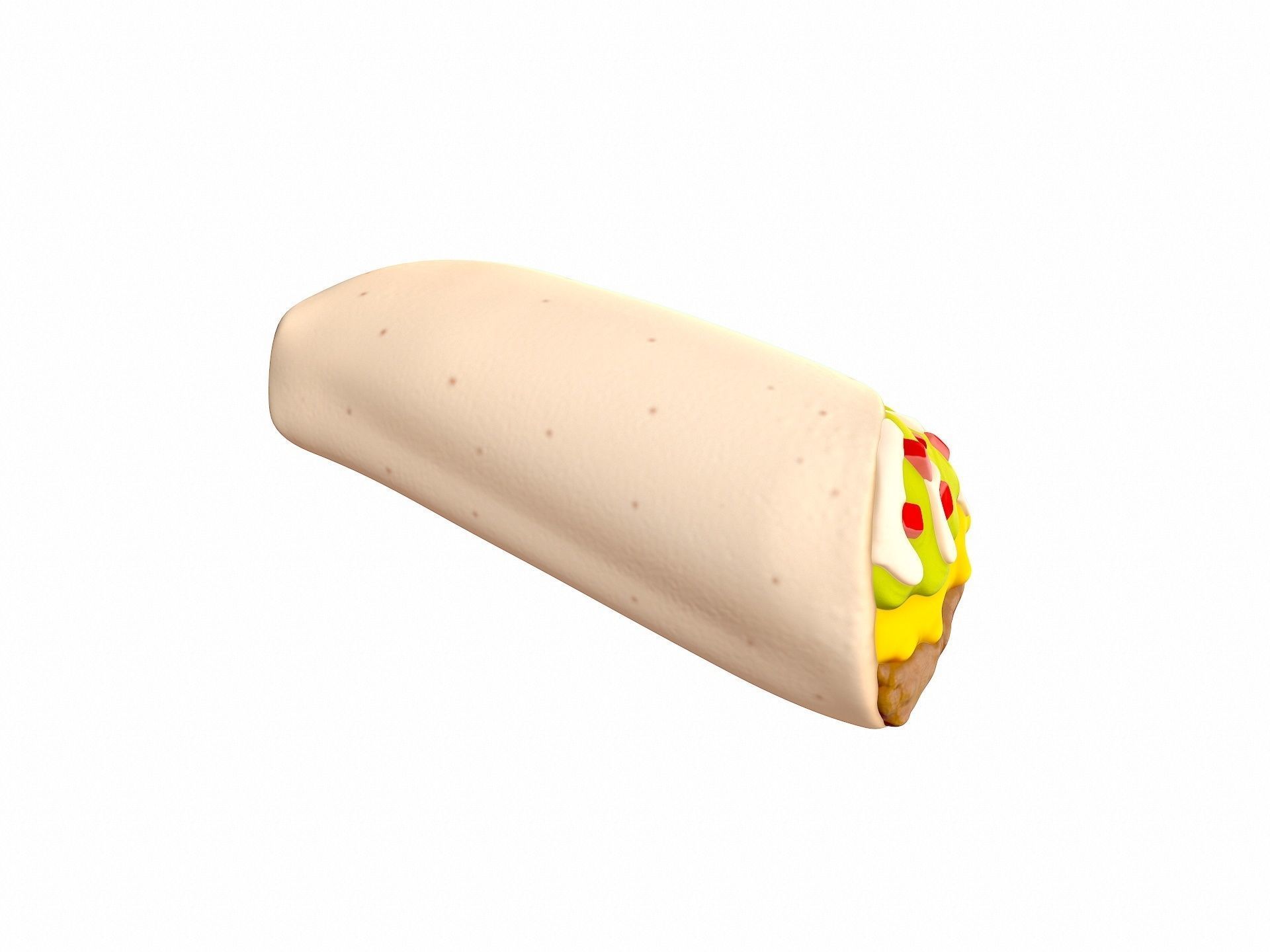 Burrito piece of bread 3D model | CGTrader