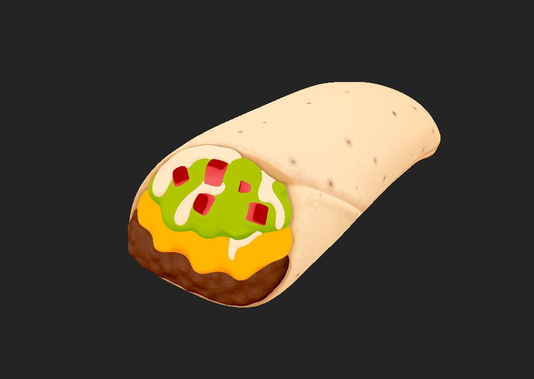 Burrito piece of bread 3D model | CGTrader
