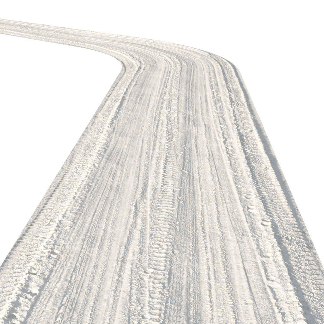 Winter single-lane road 3D model | CGTrader