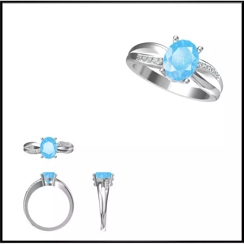 JCD Format Unique Color stone rings jewelry cad institute 3D model 3D ...