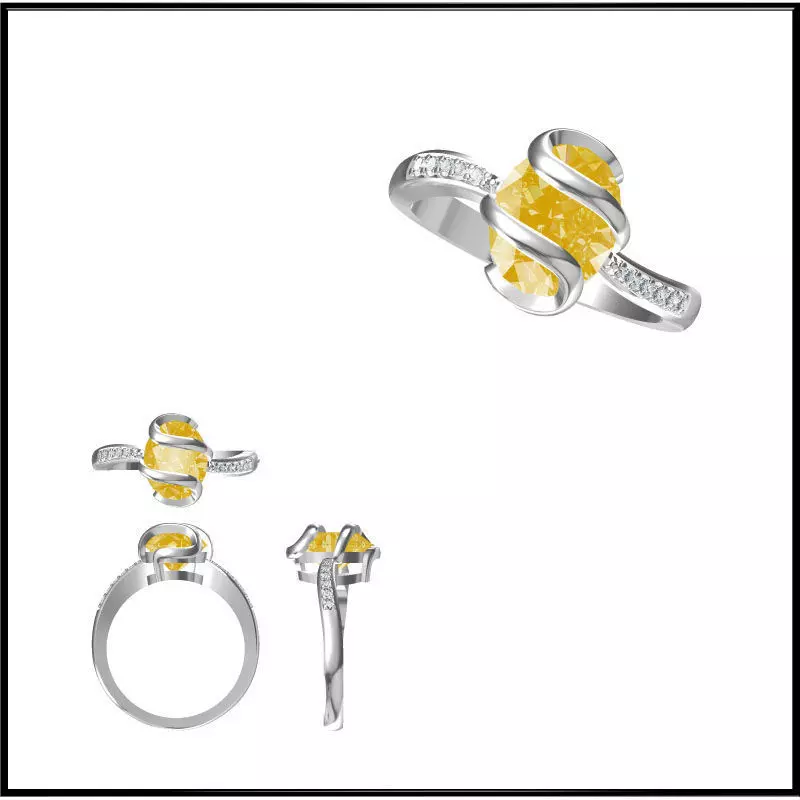 JCD Format Unique Color stone rings jewellery cad design 3D model 3D ...