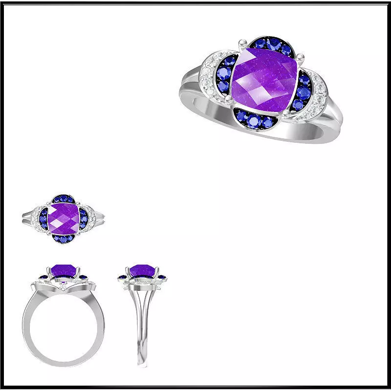 JCD Format Unique Color stone rings cad Diamond jewellery design 3D ...