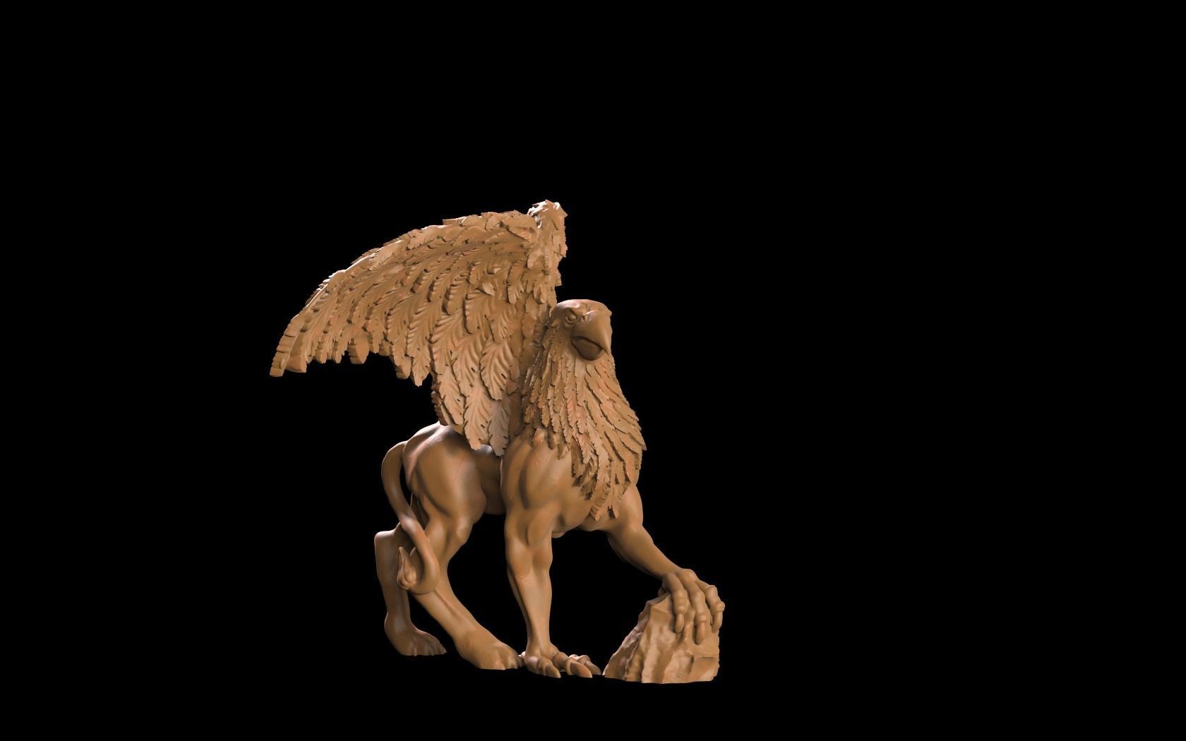winged griffin 3D model 3D printable | CGTrader