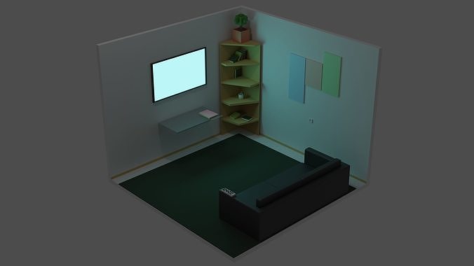 3D model Low poly room VR / AR / low-poly | CGTrader